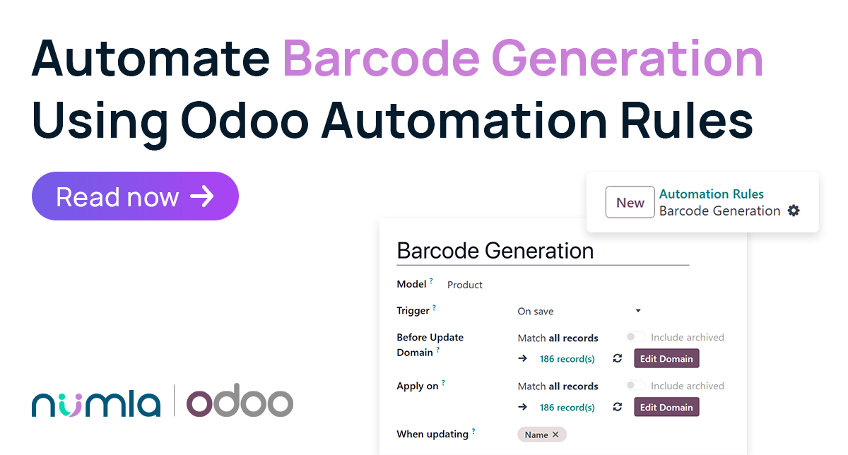 Automate Barcode Generation Using Odoo Automation Rules Numla